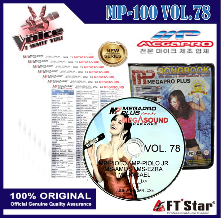 Megapro CD AND SONGBOOK W/FULL LIST for VOL.78 MP-100 Piolo,MP-100JR ...