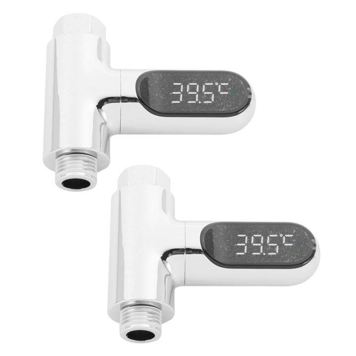 2X LED Display Home Water Shower Flow Self-Generating Electricity Water ...