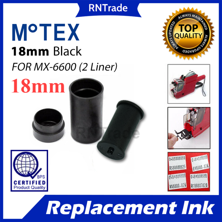 Motex 18mm Replacement Ink Refill For MX6600 MX-6600 Price Tag Label Gun 2 Liner 10 Digits Price ...