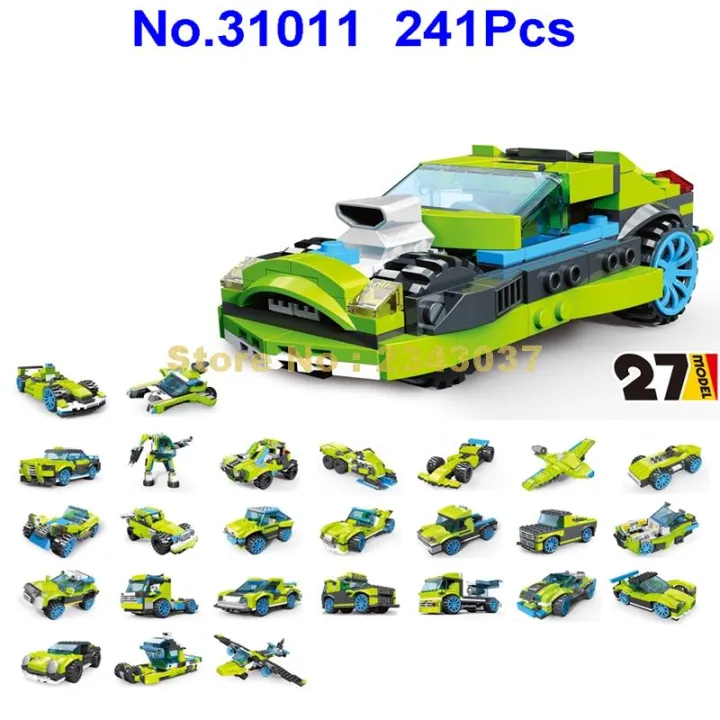 31011 241ชิ้น27in1หุ่นยนต์เครื่องบินเครื่องบินรถบรรทุกรถแข่งอาคารบล็อก ...