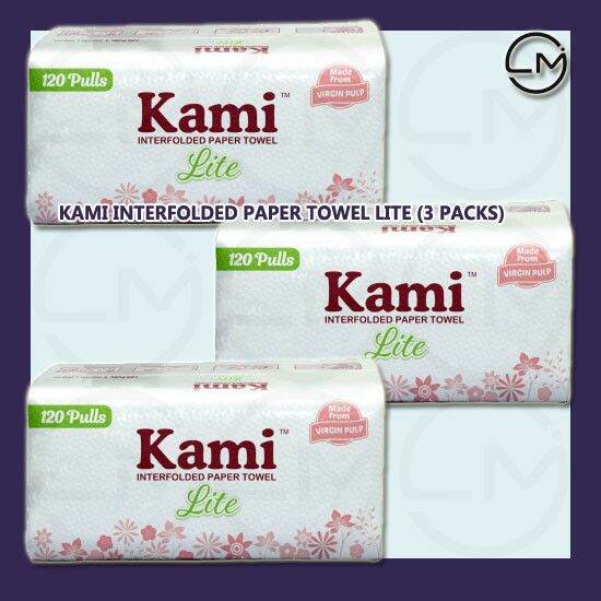 Kami Lite Paper Towel Tissue Interfolded 3 Packs 120 Pulls | Lazada PH
