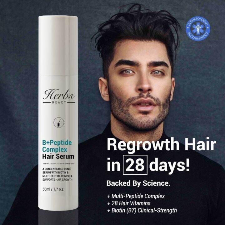 B Peptide Complex Biotin Hair Growth Serum Anti Hair Loss Tonic Untuk ...