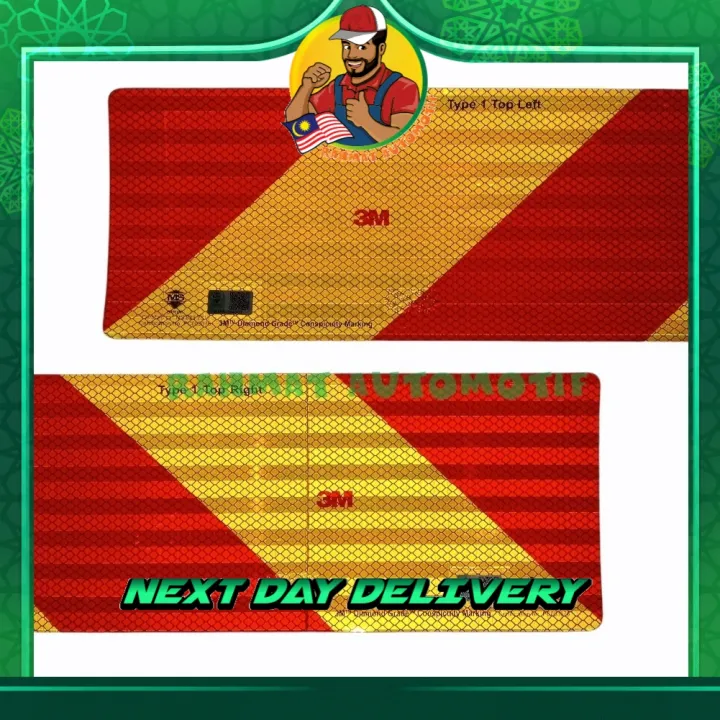 Original 3M SIRIM Lorry Truck Trailer Yellow Red Safety Marking ...