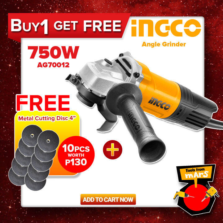 INGCO Original INDUSTRIAL Angle Grinder 700W SUPER SELECT Electric ...