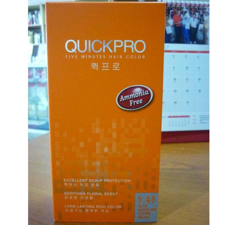 Quickpro Korea One Minute Hair Color 5.43 (Light Mahogany Copper Brown ...
