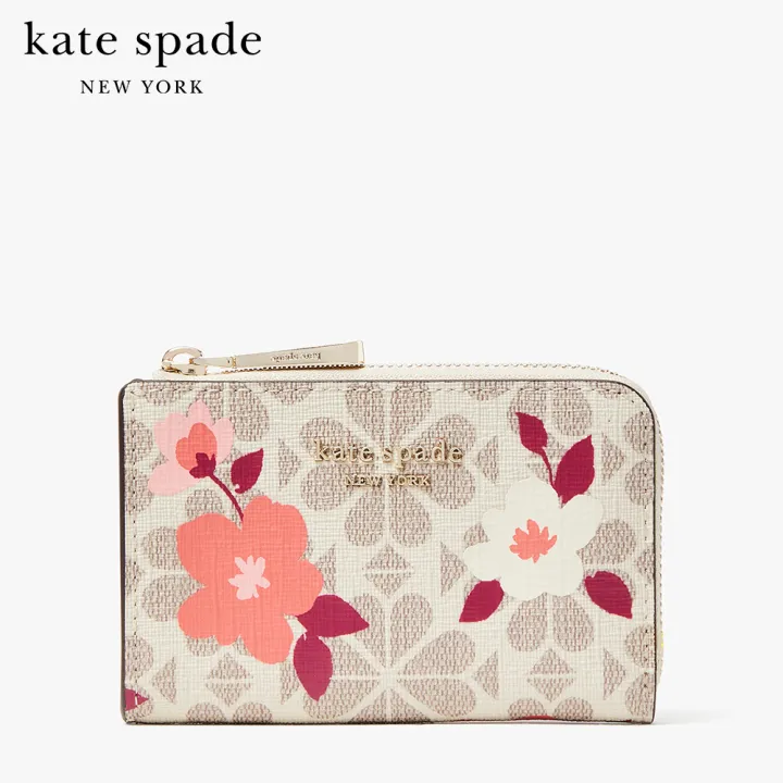 KATE SPADE NEW YORK SPADE FLOWER COATED CANVAS KEY POUCH K6715 ที่ใส่ ...