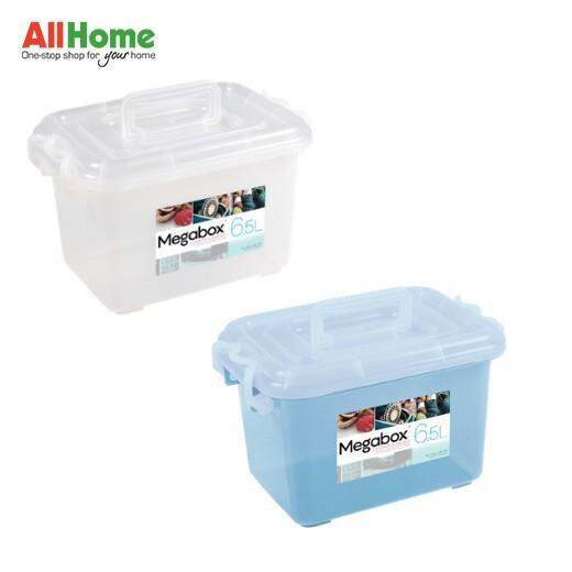 MEGABOX Storage Box Carri-Mi Series 6.5 Liters (Trans Clear Trans Blue ...