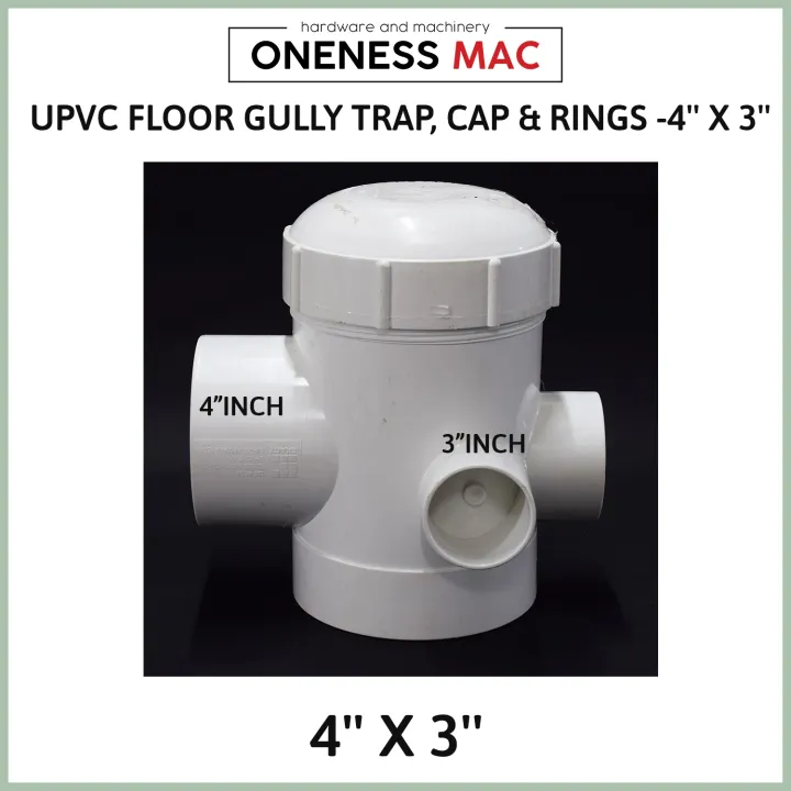 UPVC FLOOR GULLY TRAP, CAP & RINGS -4'' X 3'' | Lazada