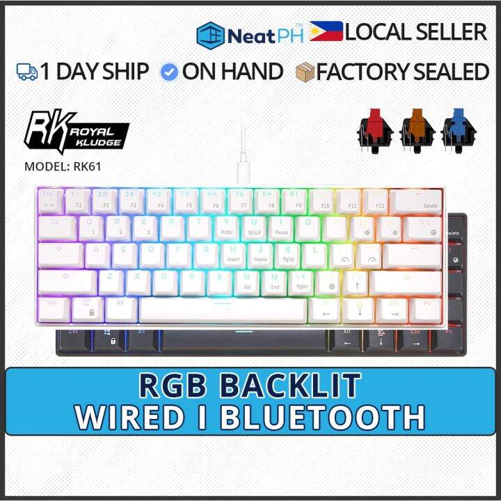 ROYAL KLUDGE RK61 60 Wireless Mechanical Gaming Keyboard RGB or White ...