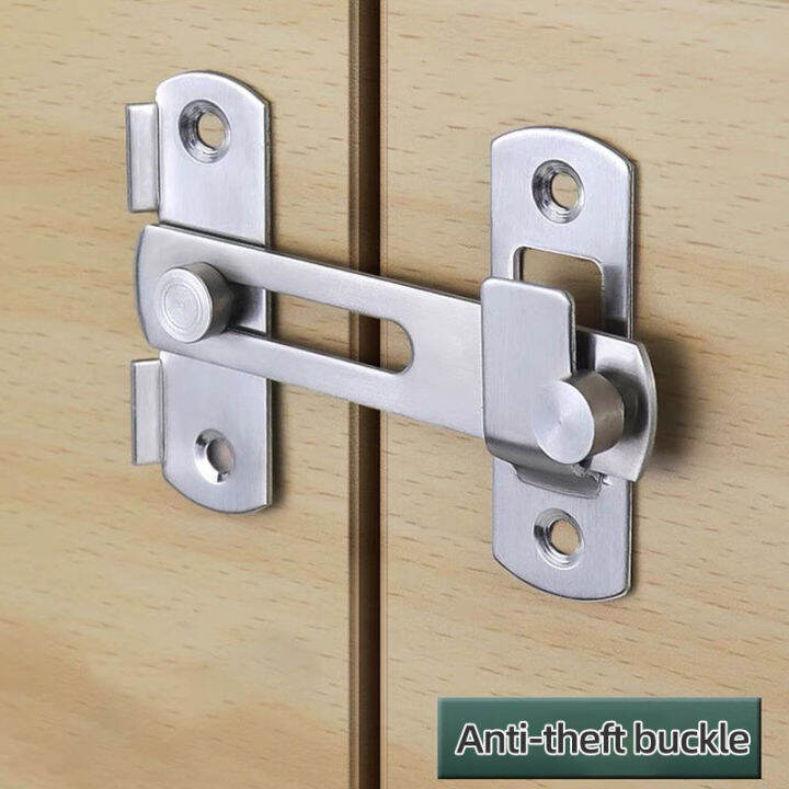 Door Hasp Latch Lock Stainless Steel Safety Packlock No Punching Clasp ...