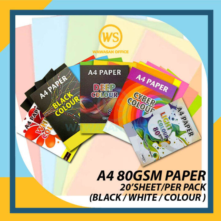 A4 Colour Paper / A4 Paper 80gsm (Colour / White / Black ) / Kertas ...