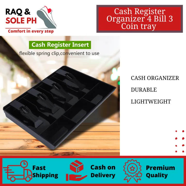 RAQ & SOLE PH Cash Register Organizer 4 Bill 3 Coin tray | Cash drawer ...