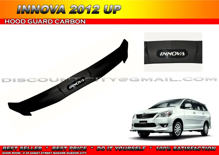 TOYOTA INNOVA 2012 UP HOOD GUARD PROTECTOR PUZZLE TYPE BLACK CARBON ...