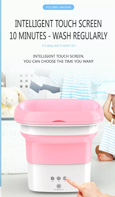 Fully Automatic Portable Foldable Mini Washing Machine with Blue Light ...