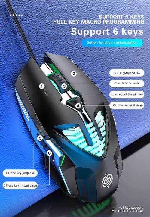 Q1 USB Wired Mouse 3200 DPI Adjustable Mice for Laptop Desktop Office Gaming Computer ...