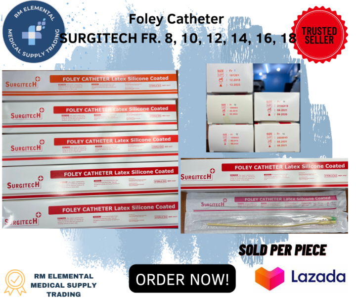 Foley Catheter SURGITECH FR. 8, 10, 12, 14, 16, 18 SOLD PER PIECE ...