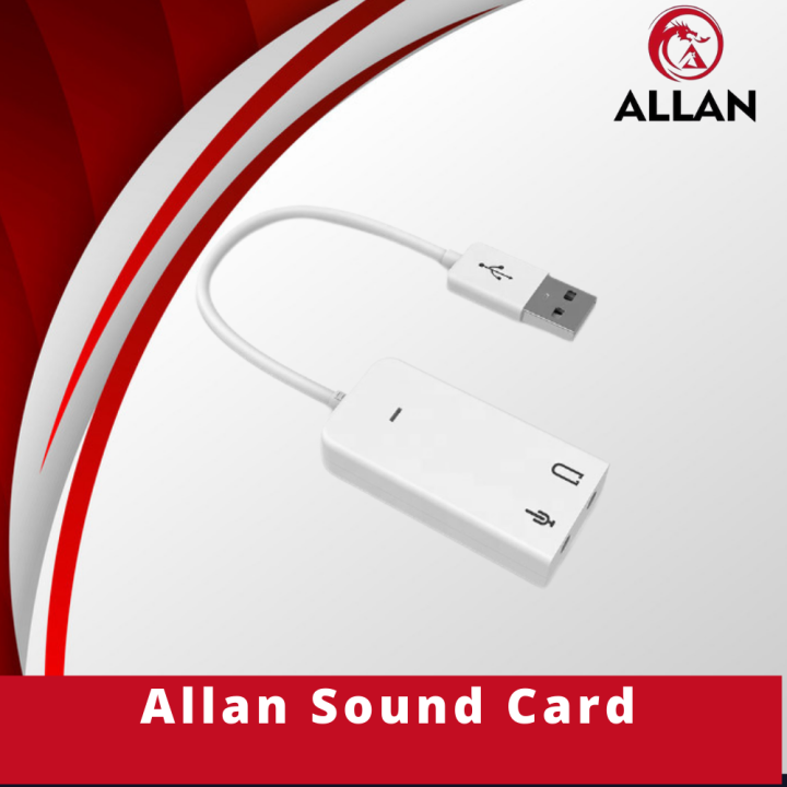 Allan USB 2.0 Virtual 7.1 Channel External USB Audio Sound Card Adapter for Laptop | Lazada PH