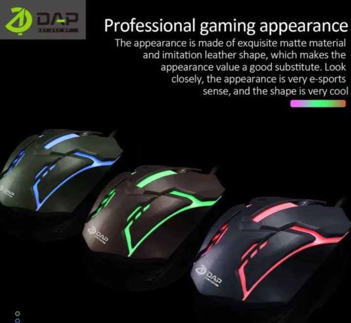 Mouse Gaming DAP RGB M778 1200DPI LED USB / Mouse Berkabel For PC ...