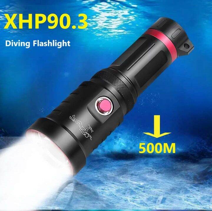 New XHP90.3 Professional Led Diving Flashlight 18650 Most Powerful Led ...