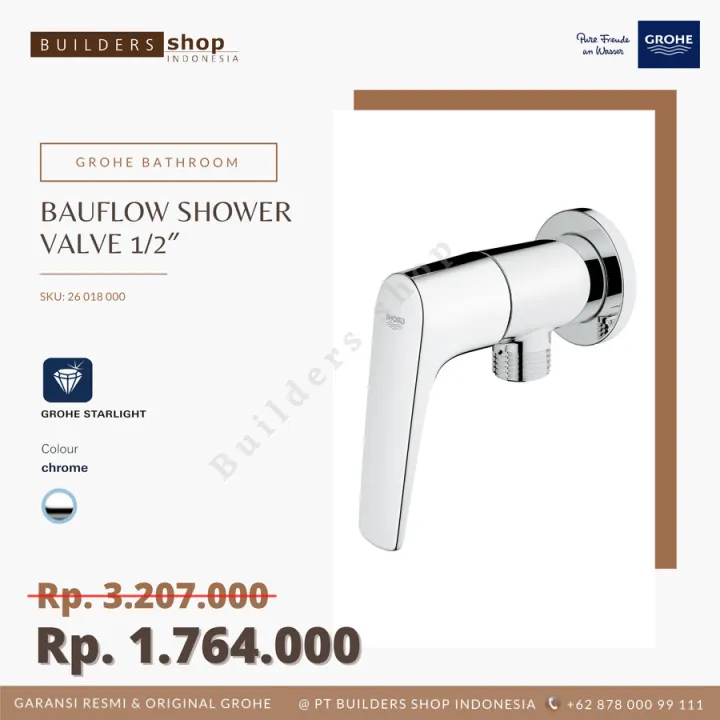 GROHE 26018000 - BauFlow Shower Valve 1/2″/Kran Shower Outbow Dingin ...