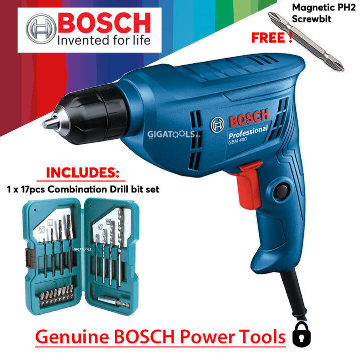 Bosch GBM 400 Hand Drill 10mm 400W with FREE PH2 Screw Bit and Makita ...