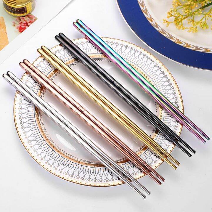 Rookie007 Sumpit Korea Bulat 23 cm Polos 1 Pasang / Sumpit stainless ...