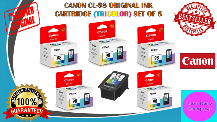 CANON CL-98 ORIGINAL INK CARTRIDIGE (TRICOLOR) SET OF 5 | Lazada PH
