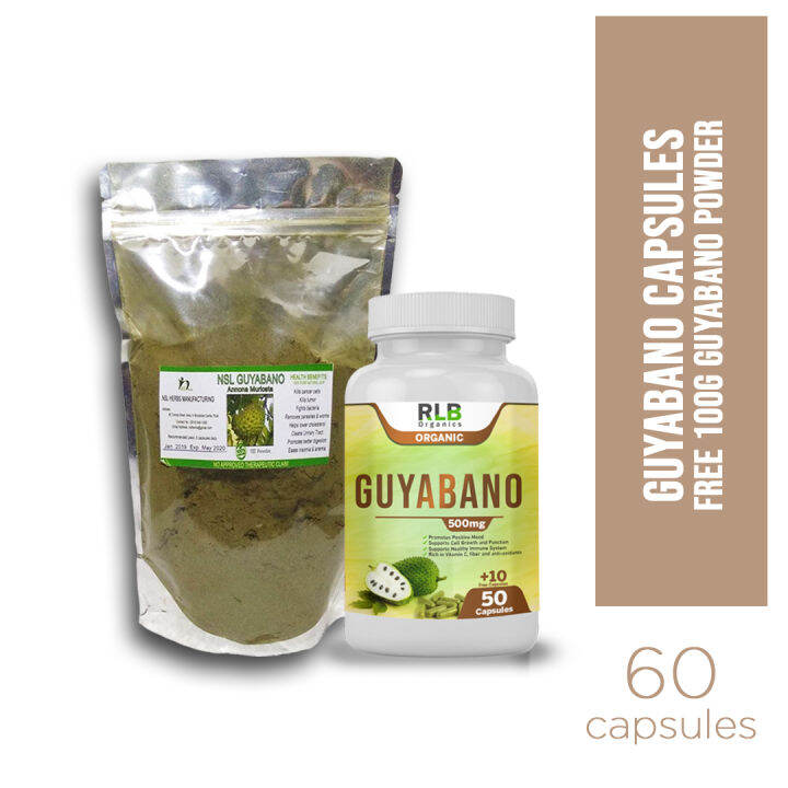 Guyabano 100 Capsules + FREE Guyabano Powder 100g Natural Healthy Skin ...
