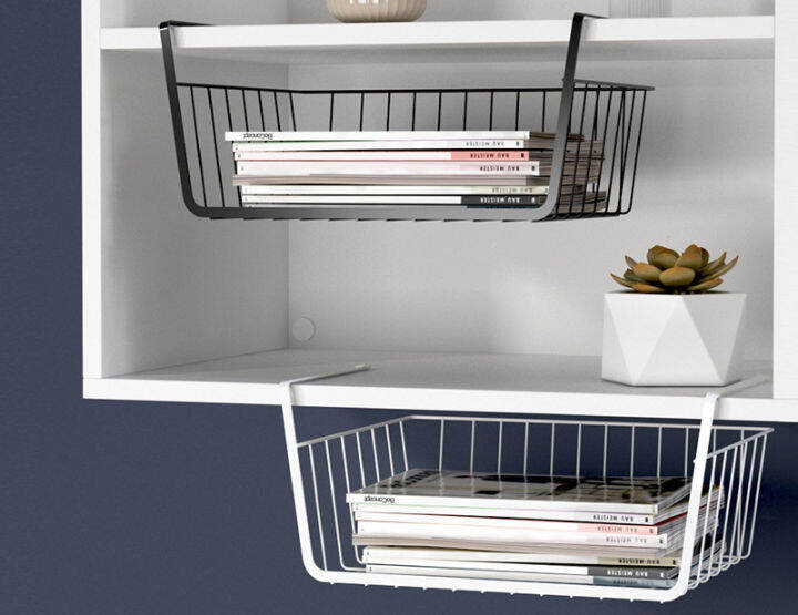 Good Quality Household Metal Hanging Under Shelf Storage Basket Under ...