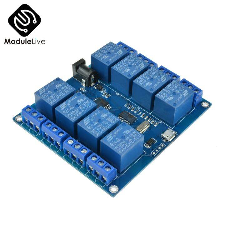 1Pcs DC 5V 10A 8 Channel Micro USB Relay Indicator Board Module PC ...