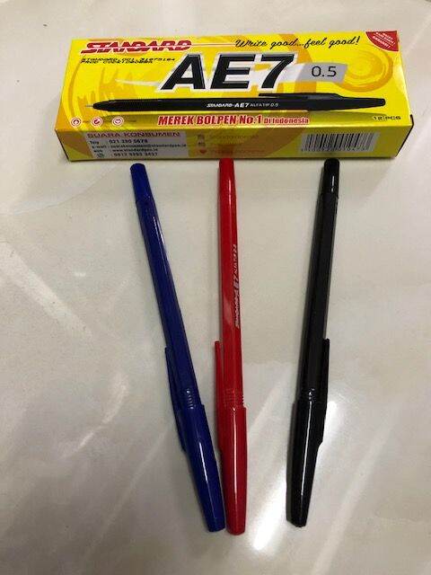 Pulpen / Pena Standard AE7 0.5 Hitam/Biru/Merah | Lazada Indonesia
