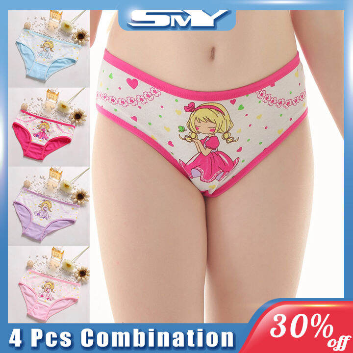 Smy Soft Cotton Baby Girls Briefs Cute Cartoon Girl Pattern Kid