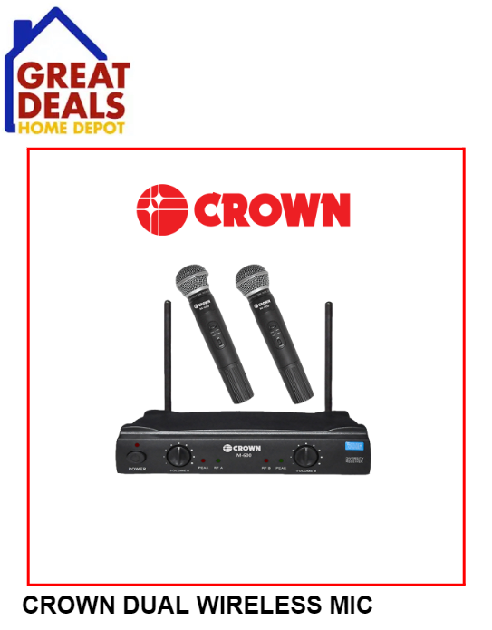GREAT DEALS CROWN DUAL WIRELESS MICROPHONE SYSTEM | Lazada PH