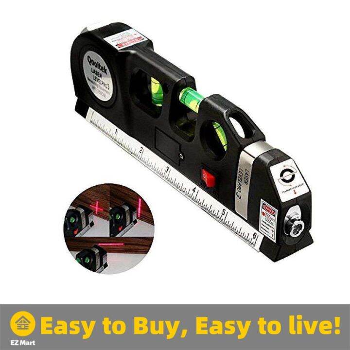 【Fast Shipping】 Laser Level Horizon Vertical Measure 8FT Aligner Standard Metric Rulers ...