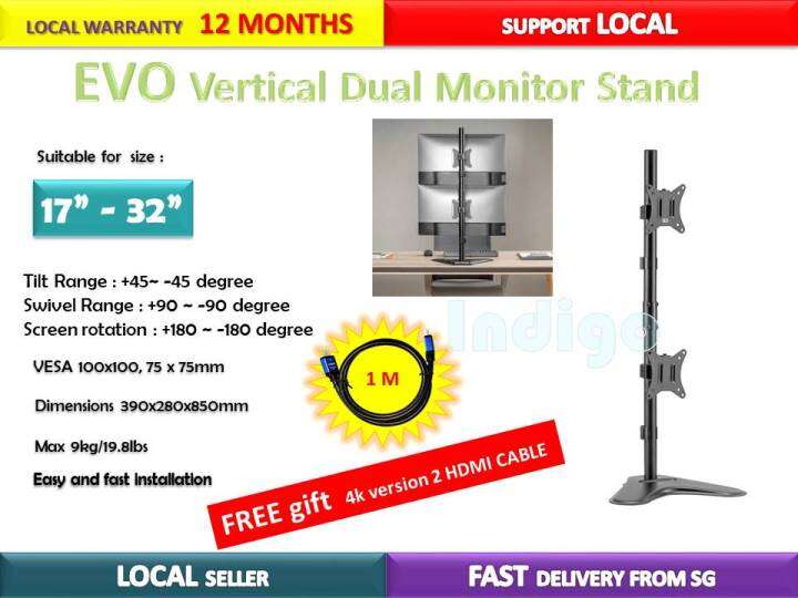 Dual Monitor Stand, EVO Vertical | T37 | Lazada Singapore