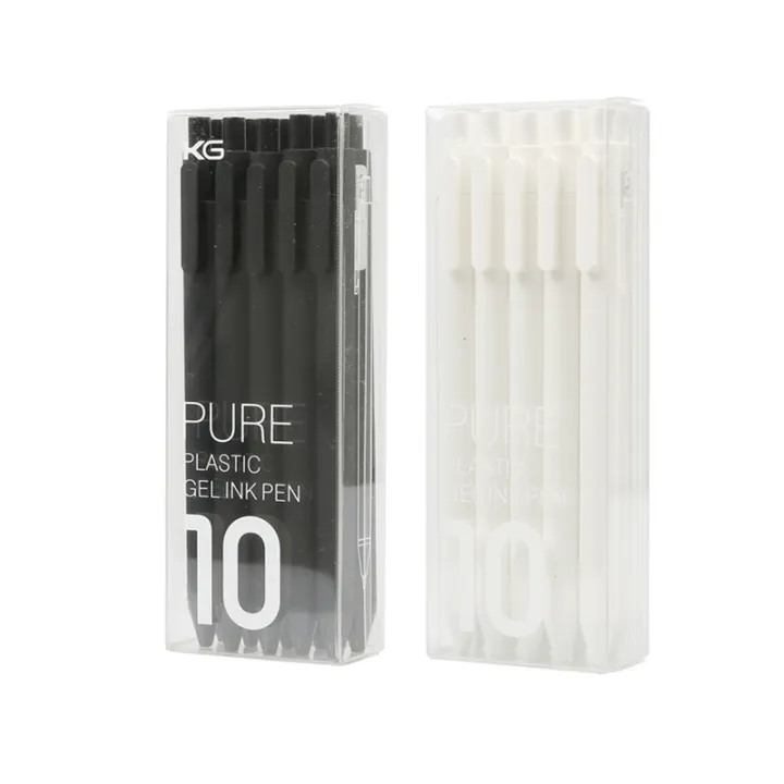 Kaco Pure Black 0.5mm Extra Fine Point Retractable Gel ink Pen,ten ...