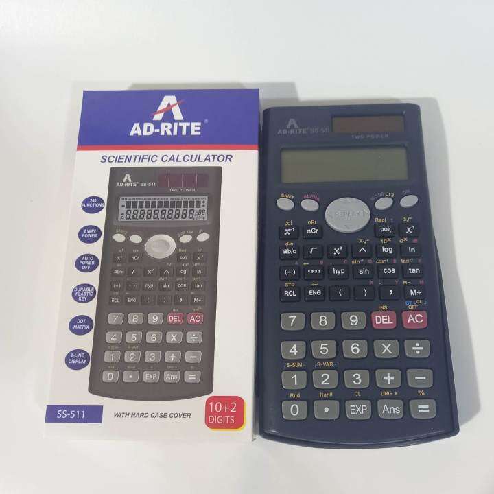 Ad-Rite Scientific Calculator | 10+2 Digits | SS-511 | With Hard Cover ...
