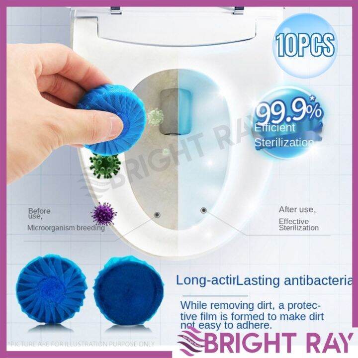 10PCS BLUE Toilet Deodorant Cleaner Antibacterial Automatic Flush Blue ...