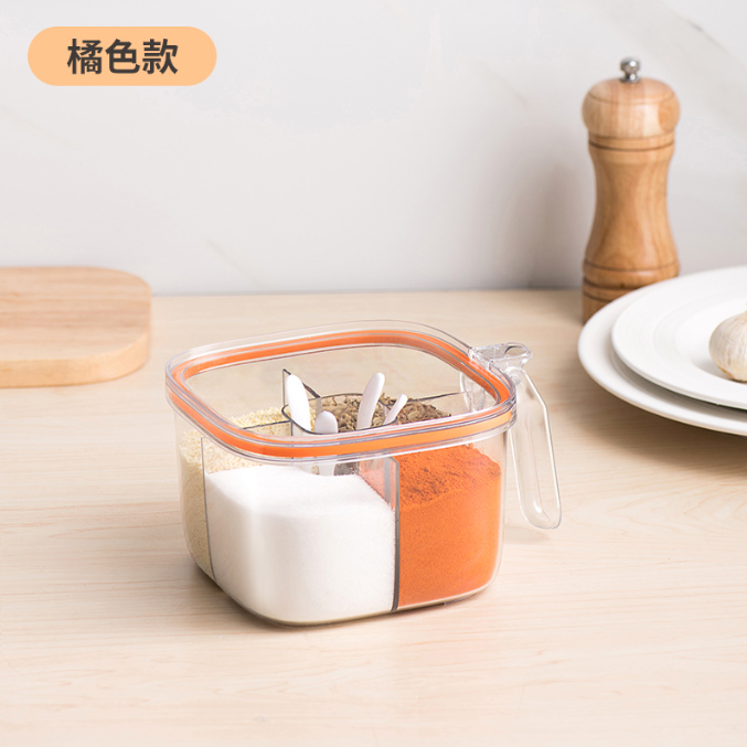 Clear Seasoning Box,4 Compartments Sealed Seasoning Box With Lid ...