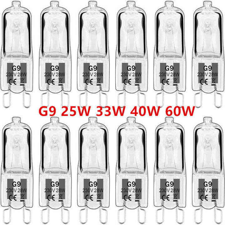 10ชิ้น G9 20วัตต์25วัตต์33วัตต์40วัตต์60วัตต์ Eco หลอดฮาโลเจนแคปซูลหลอดไฟ LED หลอดไฟแทรกลูกปัด ...