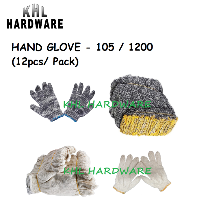 [KHL] 12 Pair Cotton Hand Glove/ Multipurpose Knitted Batik/ White Hand ...