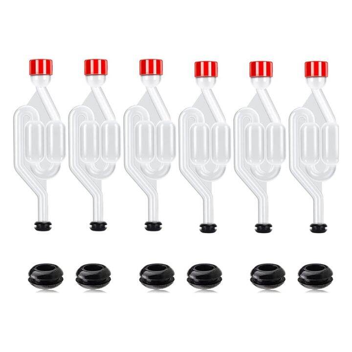 Brew Airlock Kit Plastic Wine Airlock Check Valves 12 Airlocks and 6 ...