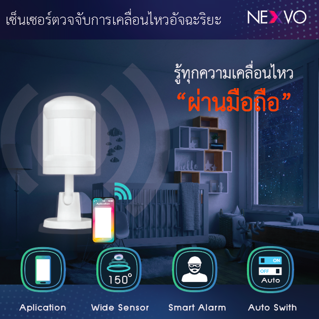Tuya Zigbee PIR Motion Sensor รุ่น JMPIR01 เซ็นเซอร์จับความเคลื่อนไหว เชื่อมต่อกับแอพผ่าน ...