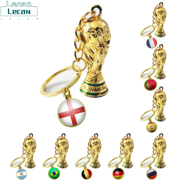 ③Delivery】2022กาตาร์ World Cup Trophy Soccer National Flag Keychains ฟุตบอลของที่ระลึกกระเป๋าเป้ ...