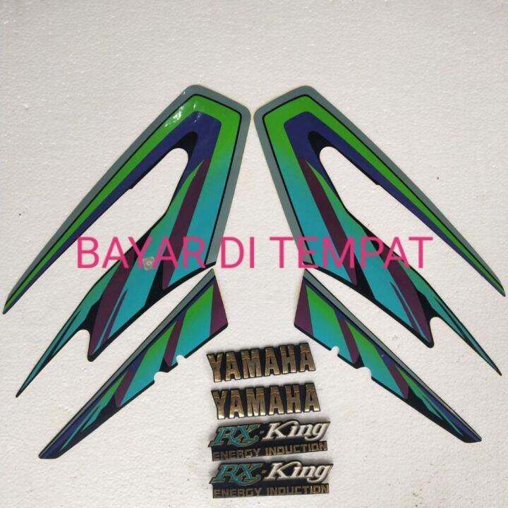 STRIPING STICKER RX KING 97 HIJAU LENGKAP EMBLEM TANGKI BOK AKI ...