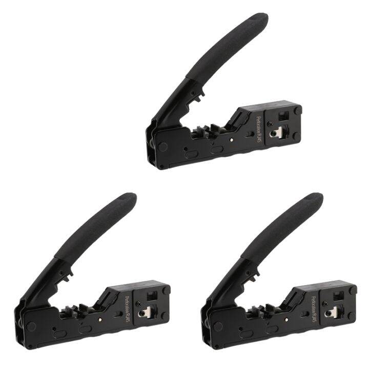 3X Cat5 Cat6 Cat7 Pass Through Crimper for RJ45 RJ12 RJ11 Network ...