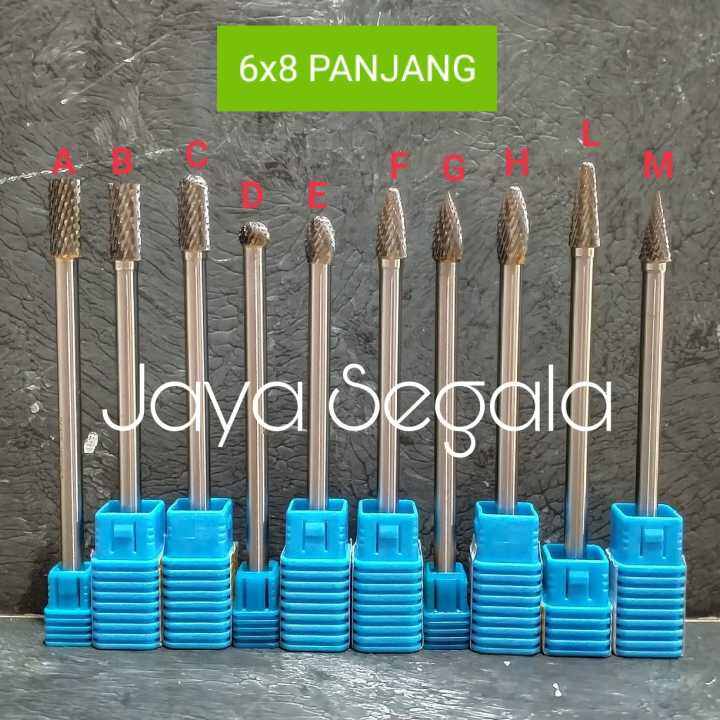 Mata cuner 6mm x 8mm Long panjang Mata tuner Mata bor cun rotary 6 mm ...