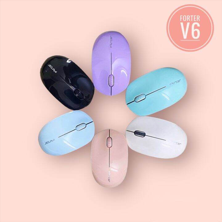 Chuột Không Dây Forter V6 Chính Hãng - Màu Hồng, Xanh, Trắng, Tím, Đen | Lazada.vn