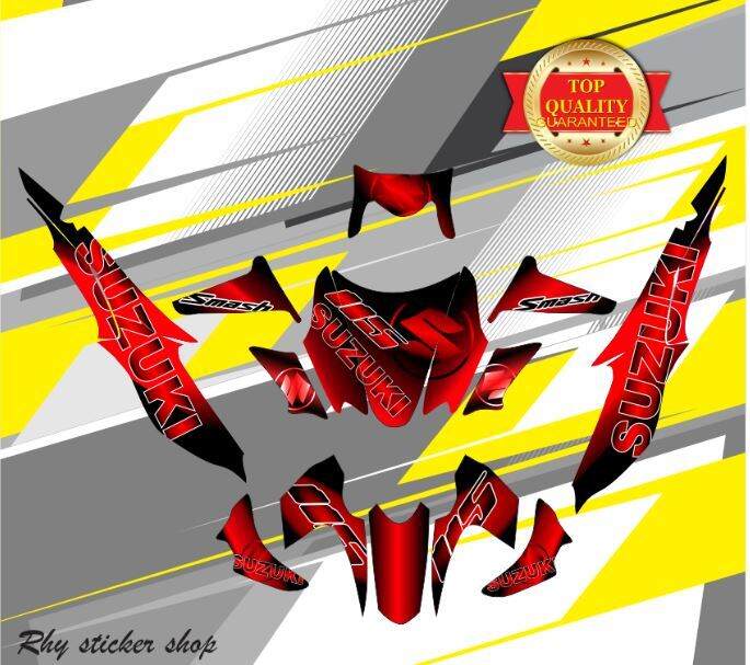 Decals, Sticker, Motorcycle Decals for Suzuki Smash 115,002 SMASH RED ...