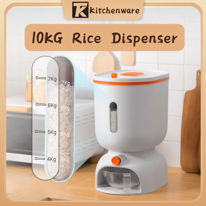 10KG Rice Dispenser Airtight Rice Container Rice Storage Box Food ...